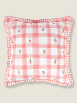 Pink Strawberry Print Cushion | Home | George at ASDA