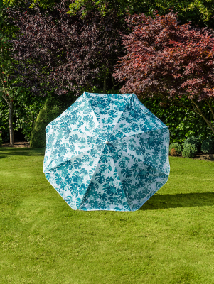 Beach Parasol - Blurred Monstera Print | Outdoor & Garden | George at ASDA