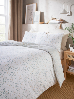 White Terrazzo Reversible Duvet Set | Home | George at ASDA