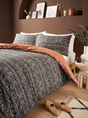 Monochrome Geometric Reversible Duvet Set | Home | George at ASDA