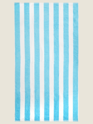 Light Blue Stripe Beach Towel | Home | George at ASDA
