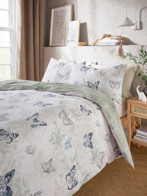 Green Butterfly Reversible Duvet Set | Home | George at ASDA