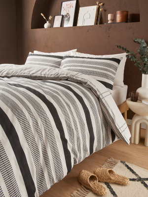 Monochrome Sahara Stripe Reversible Duvet Set | Home | George at ASDA