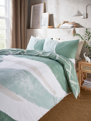 Green Panel Swirl Reversible Duvet Set | Home | George at ASDA