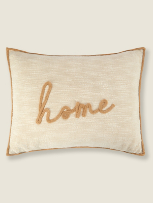 Natural Home Slogan Jute Cushion | Home | George at ASDA