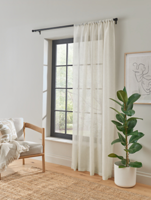 Natural Slot Top Single Voile Panel | Home | George at ASDA