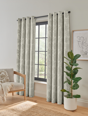 Natural Tonal Floral Eyelet Curtains | Home | George at ASDA