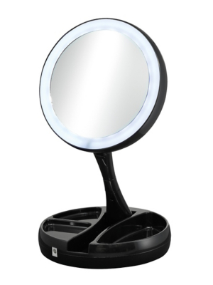 Black LED Foldable Cosmetic Mirror | Electricals | George at ASDA