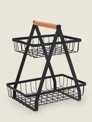 Black 2-Tier Storage Basket | Home | George at ASDA