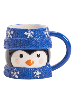 Blue & White Christmas Penguin-Shaped Mug | Home | George at ASDA