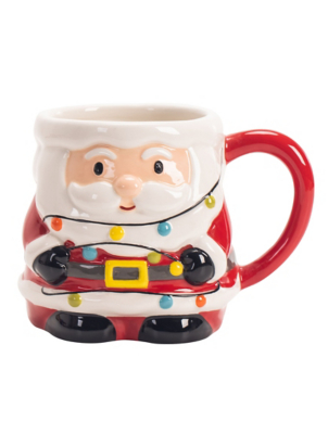 Red & White Christmas Santa-Shaped Mug | Home | George at ASDA