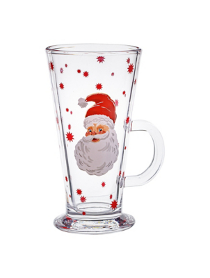 Red & White Christmas Santa Glass Latte Mug | Home | George at ASDA