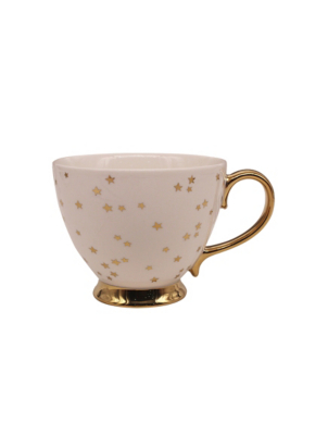 White Gold-Tone Metallic Stars Footed Mug | Home | George at ASDA