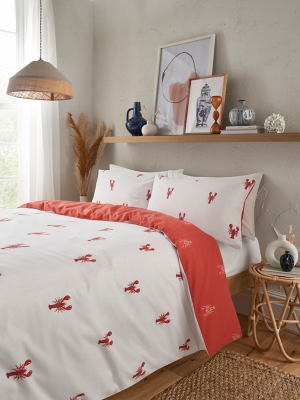Red Sunny Daze Lobster Reversible Duvet Set | Home | George at ASDA