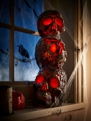 Black Halloween Light Up Stacking Skulls | Halloween | George at ASDA