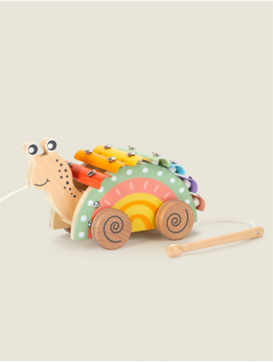 Pull Along Musical Xylophone Wooden Snail | Toys & Character | George ...