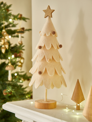 Stacey Solomon Cream Wooden Tree Christmas Ornament | Home | George at ASDA