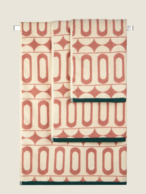 Pink Modern Deco Lozenge Towel Range | Home | George at ASDA