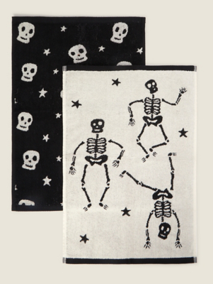 Black & White Skeleton Guest Towel | Home | George at ASDA