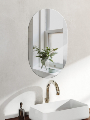 Silver-Tone Long Oval Wall Mirror | Home | George at ASDA