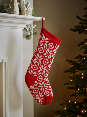 Christmas Red Snowflake Stocking | Christmas | George at ASDA