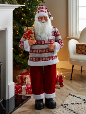 Red 4ft Standing Santa | Christmas | George at ASDA