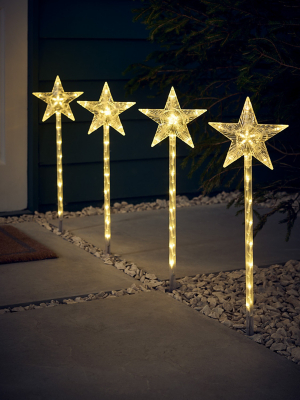 Clear Star Path Christmas Lights - Pack of 4 | Christmas | George at ASDA