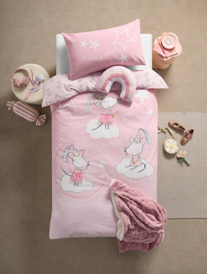Pink 3D Tutu Princess Mice Reversible Duvet Set | Home | George at ASDA