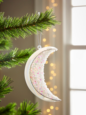 Christmas Iridescent Sparkly Moon Bauble | Christmas | George at ASDA