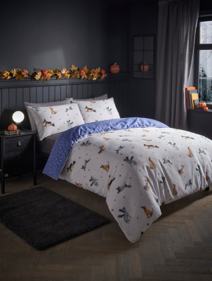 White Halloween Dog Reversible Duvet Set | Home | George at ASDA