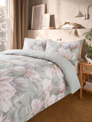 Frosty Green Magnificent Magnolia Duvet Set | Home | George at ASDA