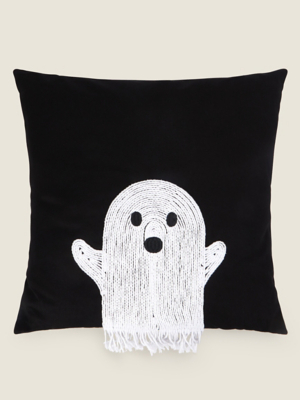 Black and White Peek-a-boo Ghost Cushion with Fringing | Home | George ...