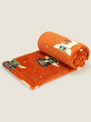 Orange Disney Grogu Halloween Super Soft Throw | Home | George at ASDA