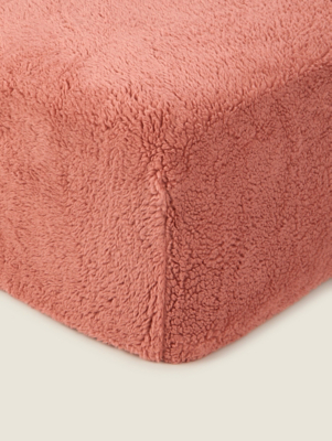Pink Teddy Fleece Plain Fitted Sheet | Home | George at ASDA