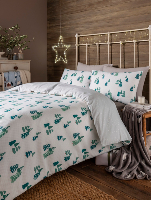 White Christmas Trees Waffle Duvet Set | Home | George at ASDA