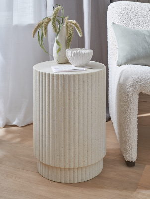 Cream Ribbed Side Table | Home | George at ASDA