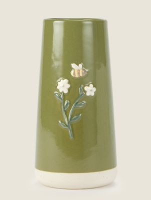 Green Embossed Bee Vase | Home | George at ASDA
