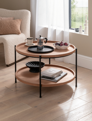 Black fluted Glass Nest Side Table - Set of 2 | Home | George at ASDA
