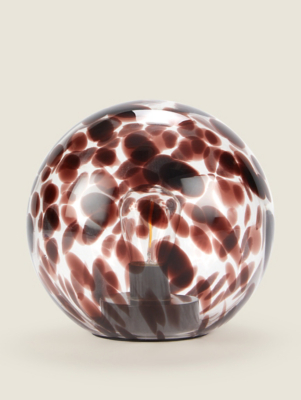 Black & Clear Glass LED Round Lamp | Home | George at ASDA