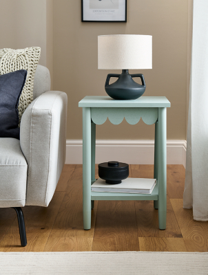 Sage Green Square Scallop Side Table | Home | George at ASDA