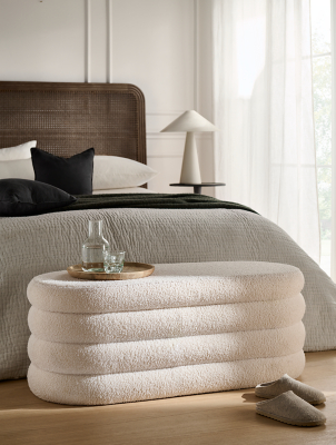 Cream Oval Stool | Home | George at ASDA