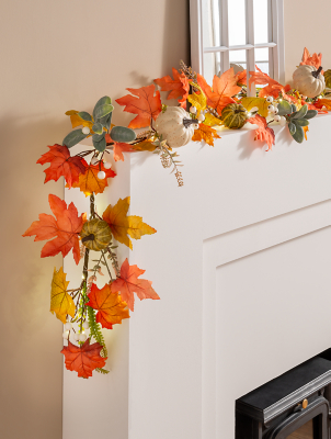 Orange Artificial Harvest Garland 180cm | Home | George at ASDA