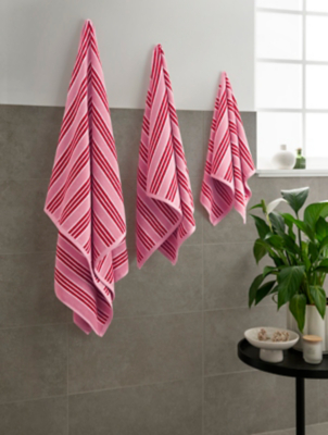 Pink & Red Striped Towel Range | Home | George at ASDA
