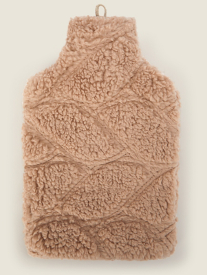 Natural Pinsonic Cable Teddy Hot Water Bottle | Home | George at ASDA