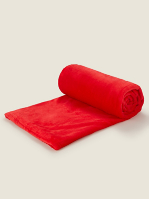 Red Plain Supersoft Throw | Home | George at ASDA