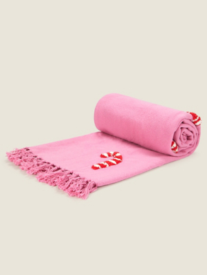 Pink Tufted Candy Cane Throw | Home | George at ASDA