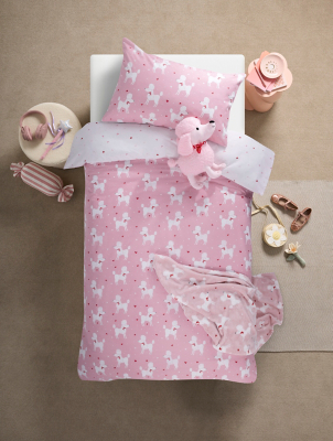 Pink Poodle Hearts Reversible Duvet Set | Home | George at ASDA