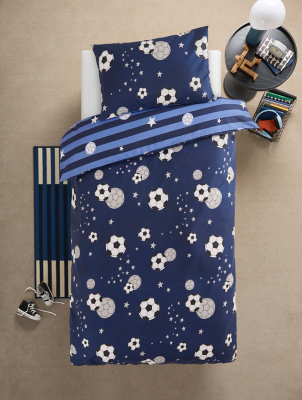 Blue Football Microfibre Reversible Duvet Set | Home | George at ASDA