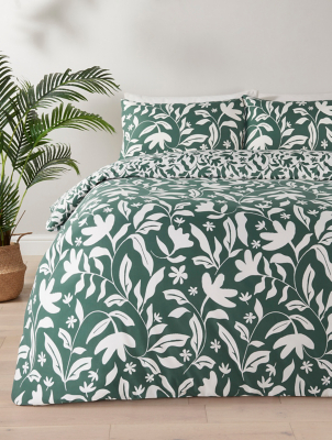 Green & White Le Jardin Reversible Duvet Set | Home | George at ASDA