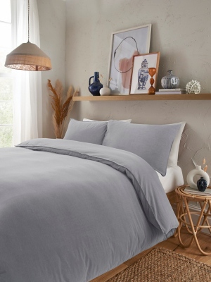 Grey Relaxed Washed Cotton Duvet Set | Home | George at ASDA